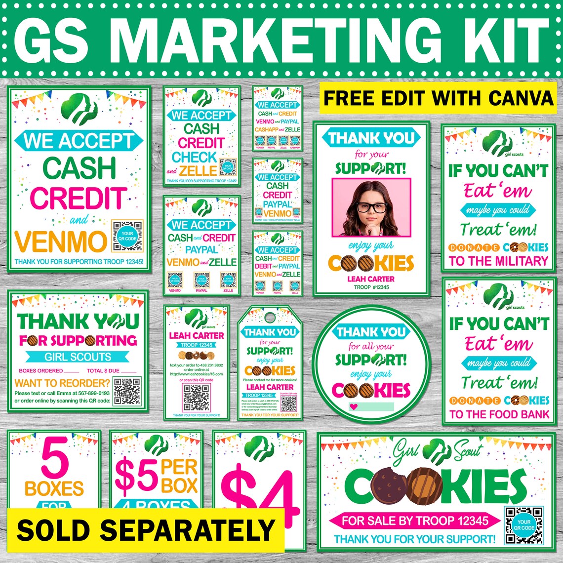 2024 ABC Girl Scout Cookie Menu Cookie Marketing Flyer Printable Cookie ...