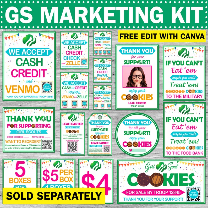 2024 ABC Girl Scout Cookie Menu Cookie Marketing Flyer Printable Cookie ...