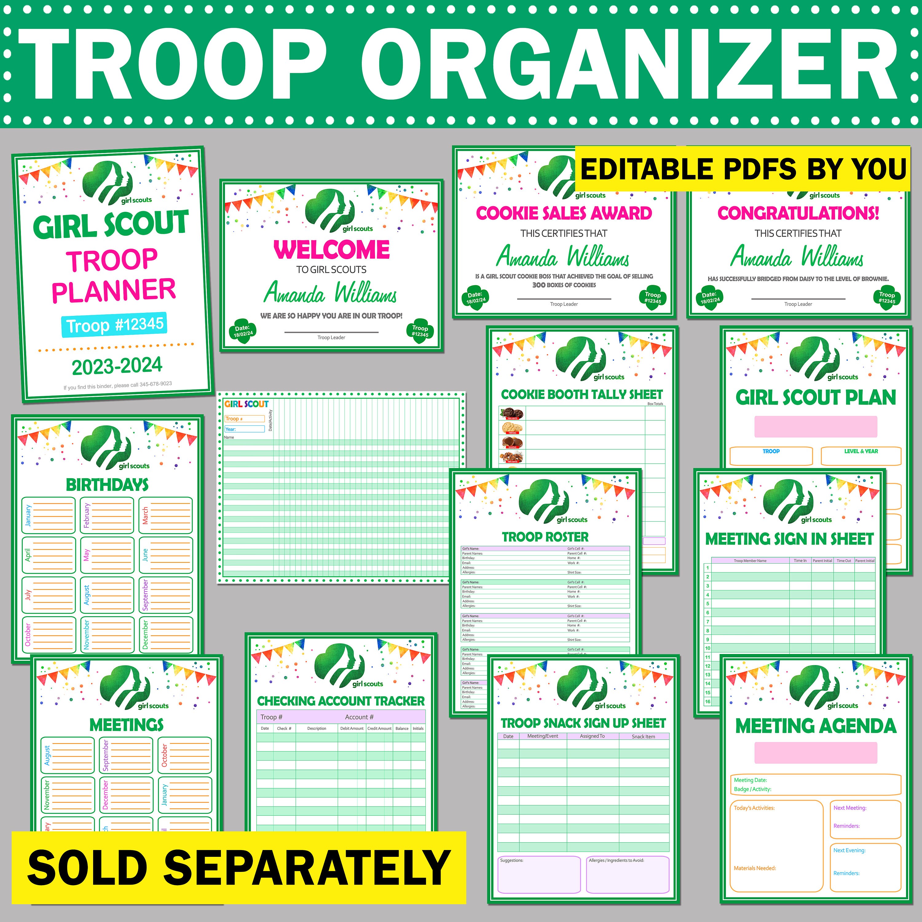 Girl Scout Brownie Smile Song Poster Word Lyric Sign Troop Leader ...