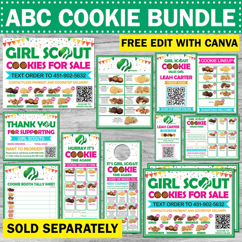 2024 Abc Girl Scout Cookie Menu Cookie Marketing Flyer Printable Cookie