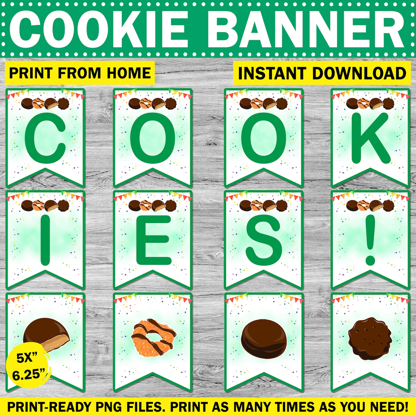 Girl Scout Cookie Banner Printable Signs Instant Download Booth ...