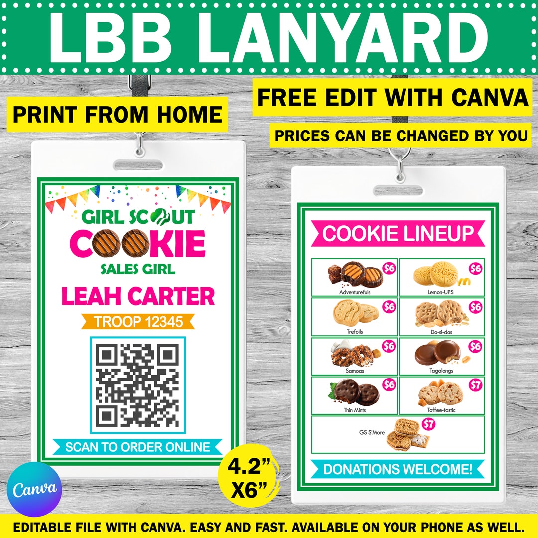 2024 LBB Girl Scout Cookie Menu Lanyard QR Code Box Price List Price ...