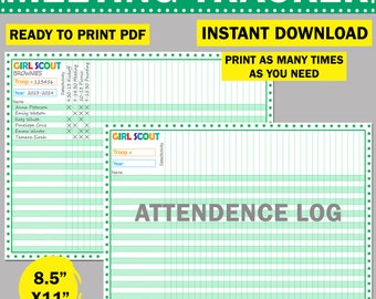 Troop Meeting Attendance and Dues Tracker - Etsy