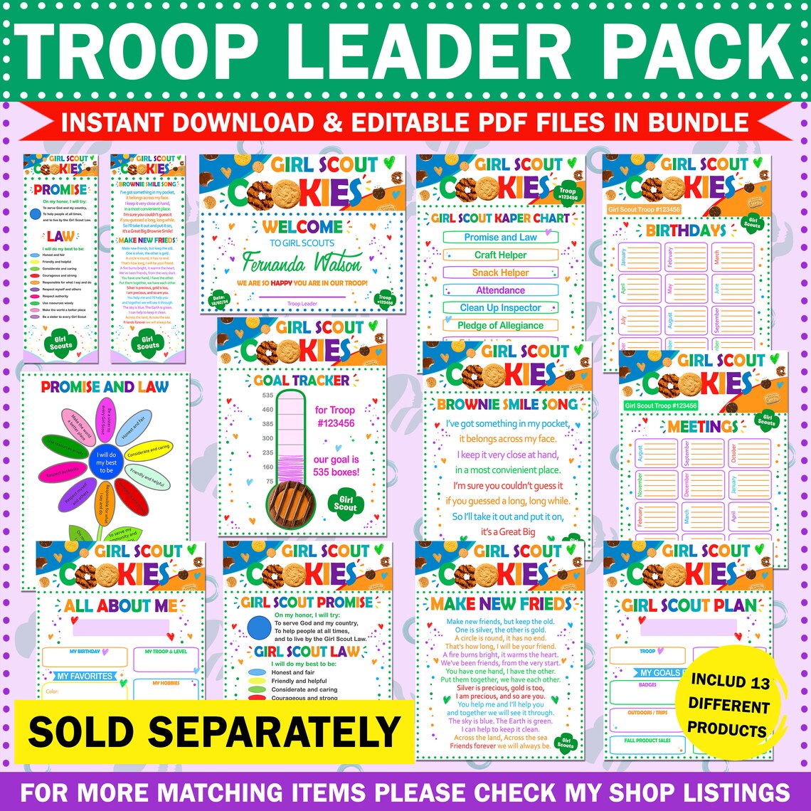 Girl Scout Make New Friends Poster for Troop Song Lyric Sign Instant ...