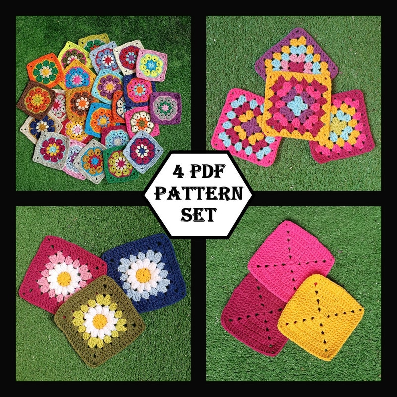 Daisy Stained Glass Pattern Square - Etsy