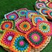 20 Multicolored Granny Square Kit, Crocheted Granny Squares, Crochet ...