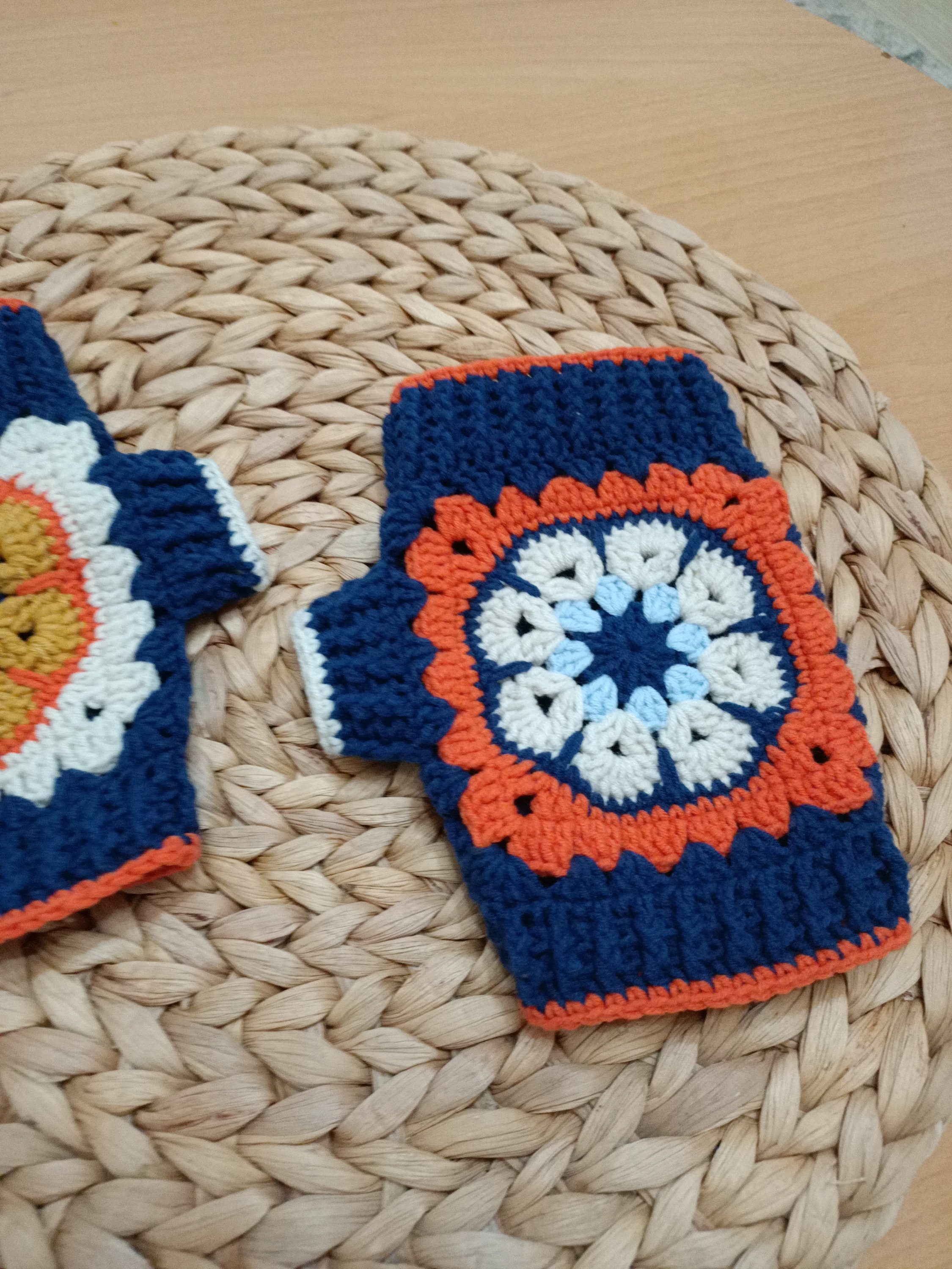 Crochet Granny Square Fingerless Gloves, Handmade Gloves, Crochet ...