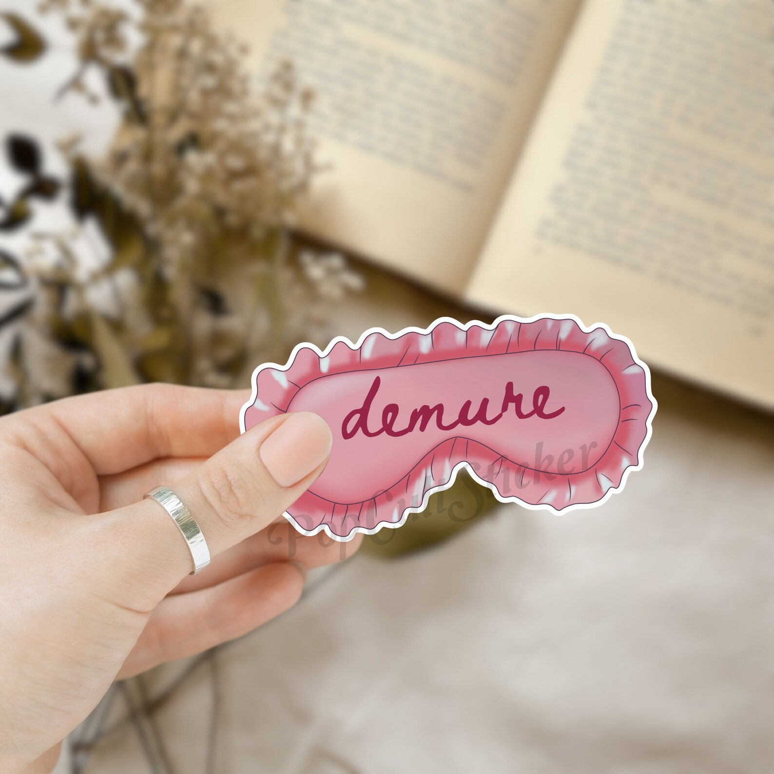 Cutesy Demure Sticker Girlie Pink, Waterproof Vinyl Coquette Gift Soft ...