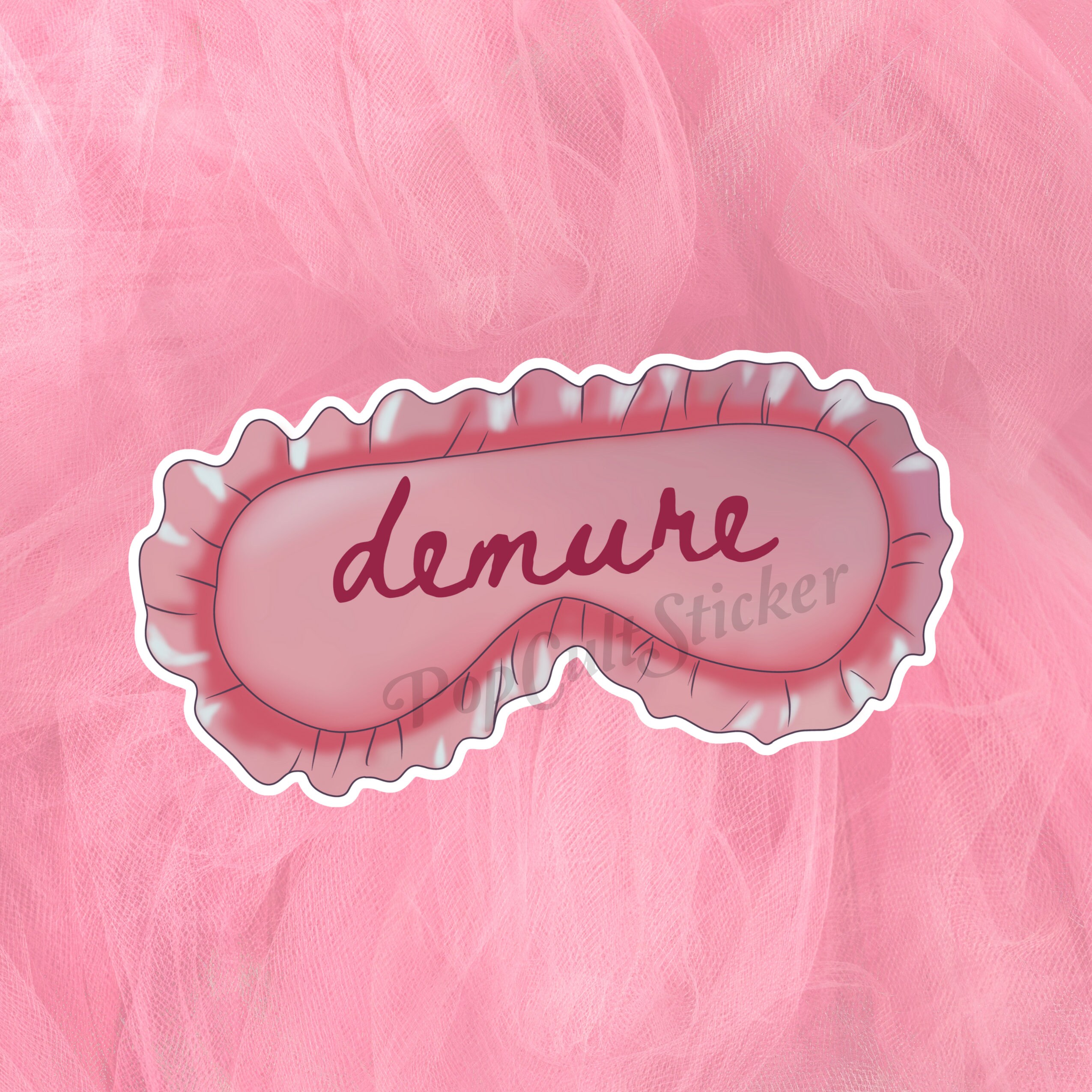Cutesy Demure Sticker Girlie Pink, Waterproof Vinyl Coquette Gift Soft ...