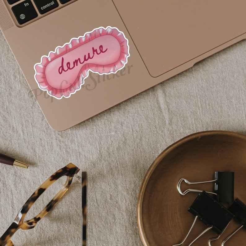 Cutesy Demure Sticker Girlie Pink, Waterproof Vinyl Coquette Gift Soft ...