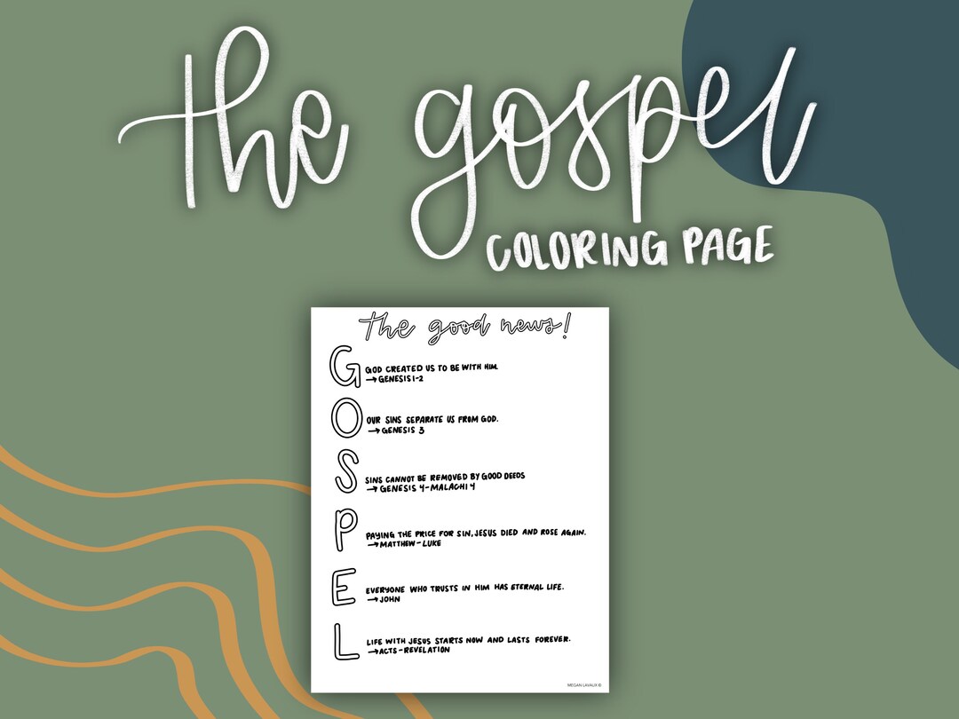 Gospel Resource Coloring Page digital Download - Etsy