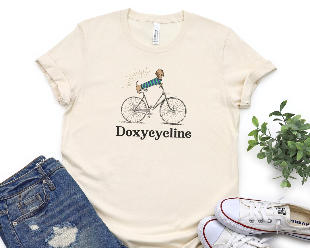 Doxycycline T-shirt, Dachshund Shirt, Veterinary Shirt, Dog on Bike ...