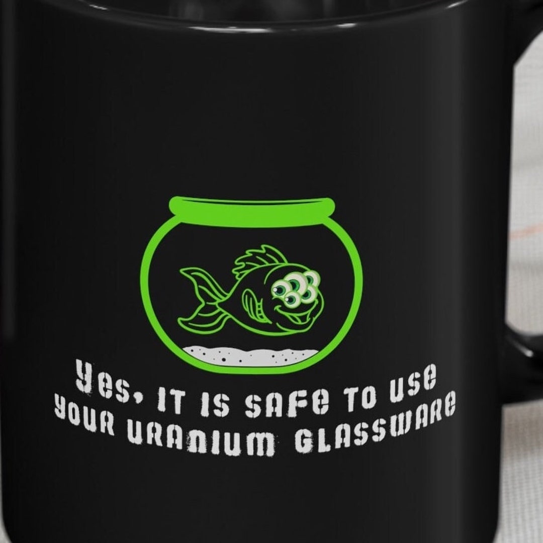 Atomic Fish Vibes Uranium Glass Design Mug - Swim Safely With Uranium ...