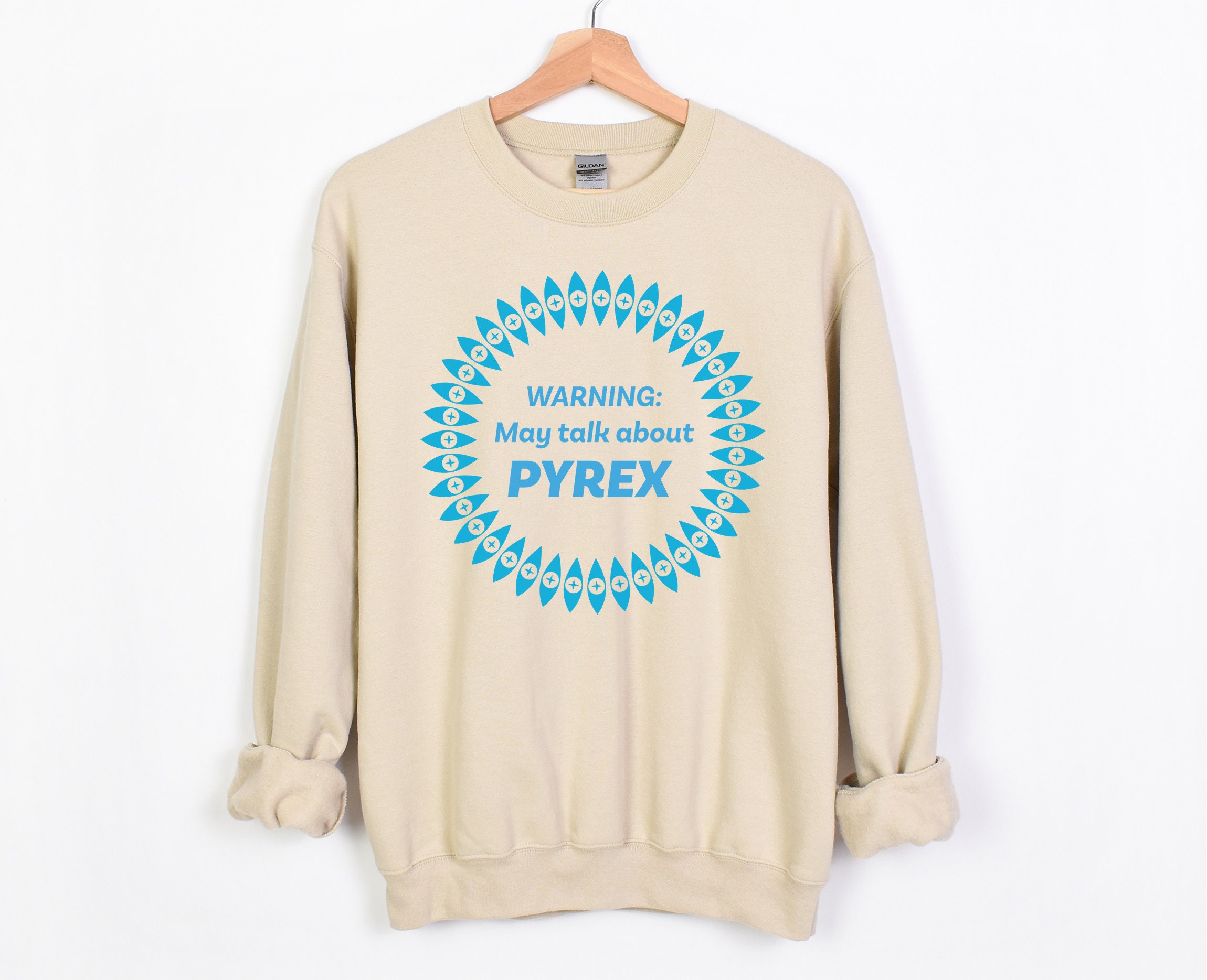 Pyrex Eyes Sweatshirt With Warning Label Design, Pyrex Sweatshirt ...