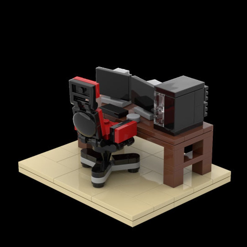 Custom MOC Gaming Setup Dual Monitor PC Gaming Chair Digital ...