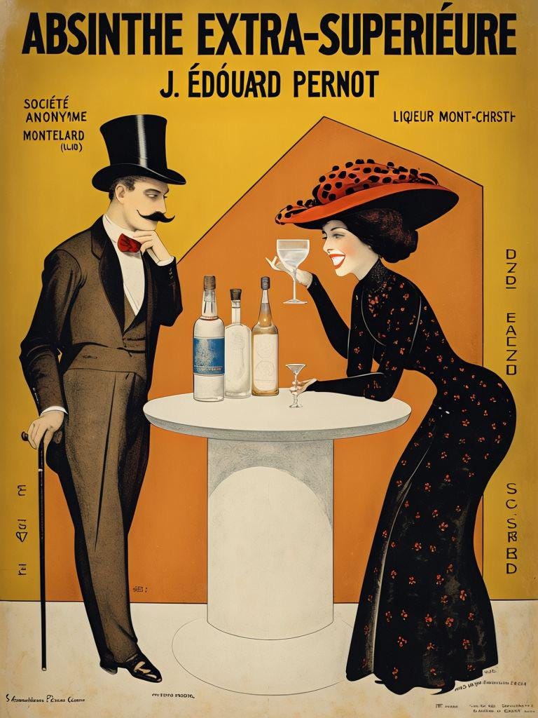 Vintage Absinthe Advertisement Poster – French Bar Decor (digital ...