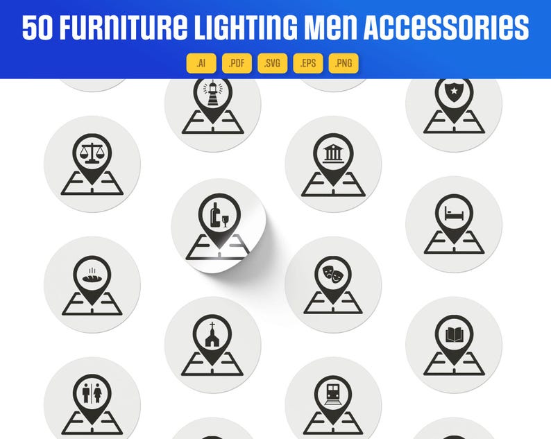 100 Map Pin Location Stickers, Travel Map Marker SVG, GPS Pin Pointer ...