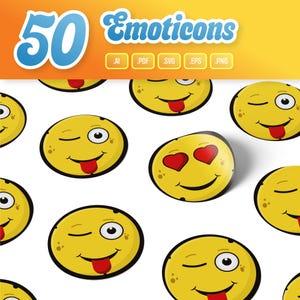 Emoji Faces Clipart Bundle | Printable Digital Emojis for Birthday ...