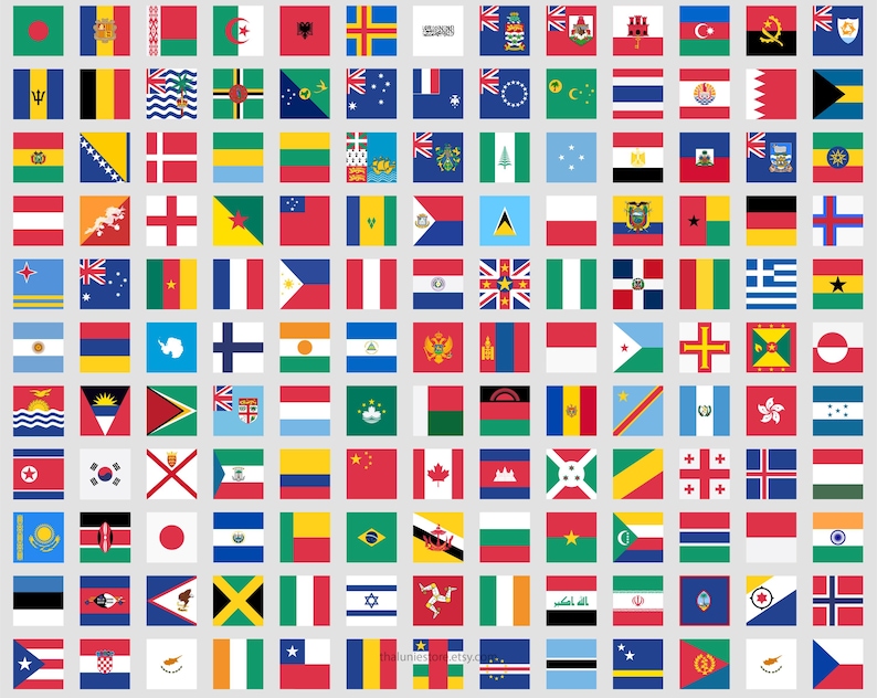 World Country Flags – 1524 Designs (digital Download) - Etsy