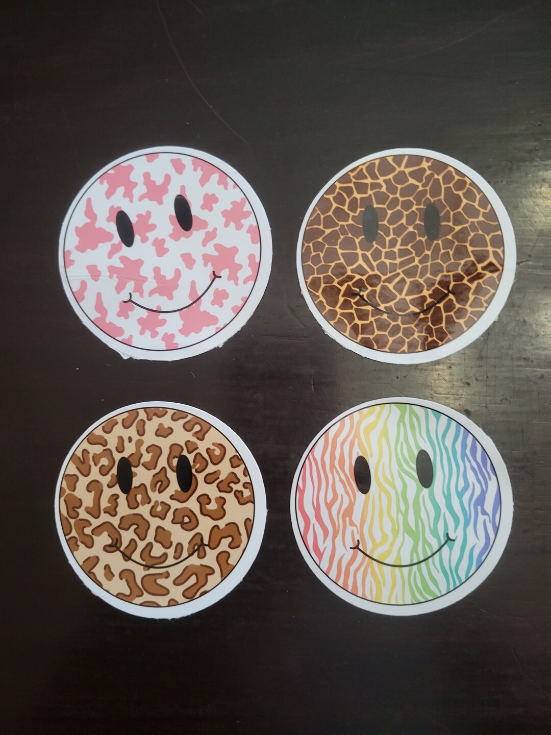 Animal Print Smiley Faces - Etsy