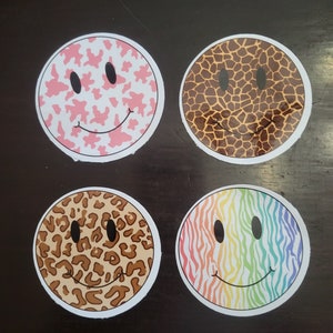 Animal Print Smiley Faces - Etsy