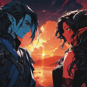 Custom Couple Dnd Portraits Commissions Open Group Character Art D&D ...