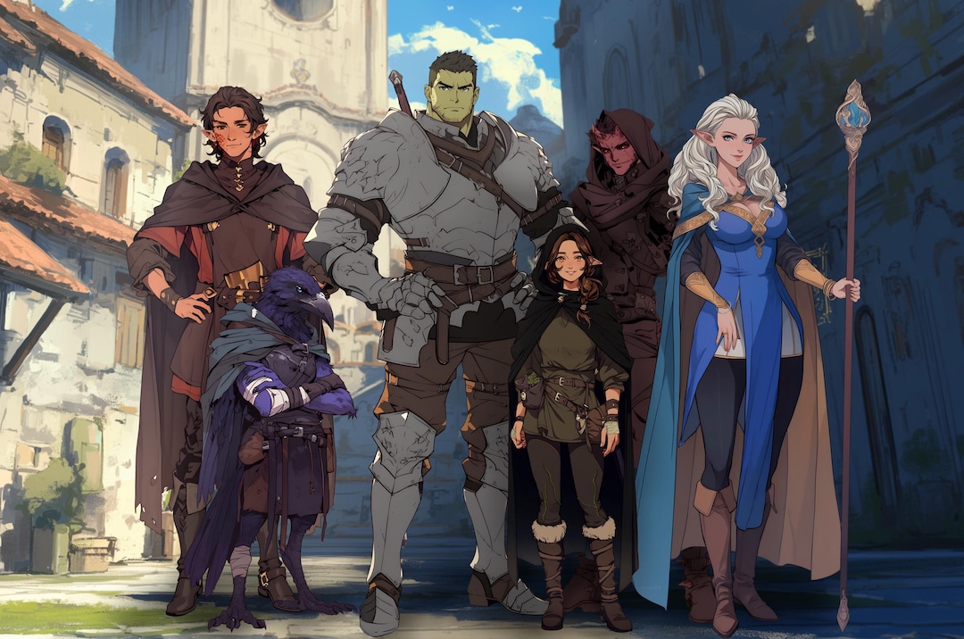 Custom Dnd Group Portrait: Fantasy Tabletop Gaming Artwork (digital) - Etsy