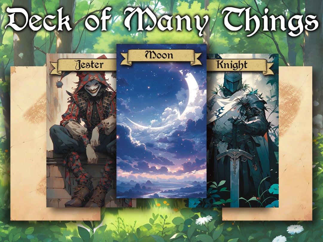 Deck of Many Things 22 Card Bundle Dnd Cards Tarot Dnd Spellbook for ...