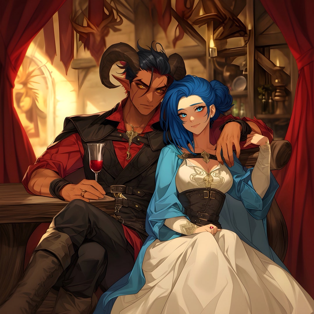 Custom Couple Dnd Portraits Commissions Open Group Character Art D&D ...