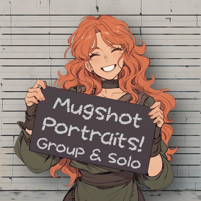 Dnd Mugshot Portraits (group & Solo): Custom Fantasy Character Art ...