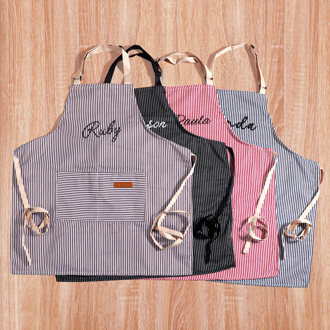 Personalized Aprons for Women, Striped Apron, Custom Aprons for Kids ...