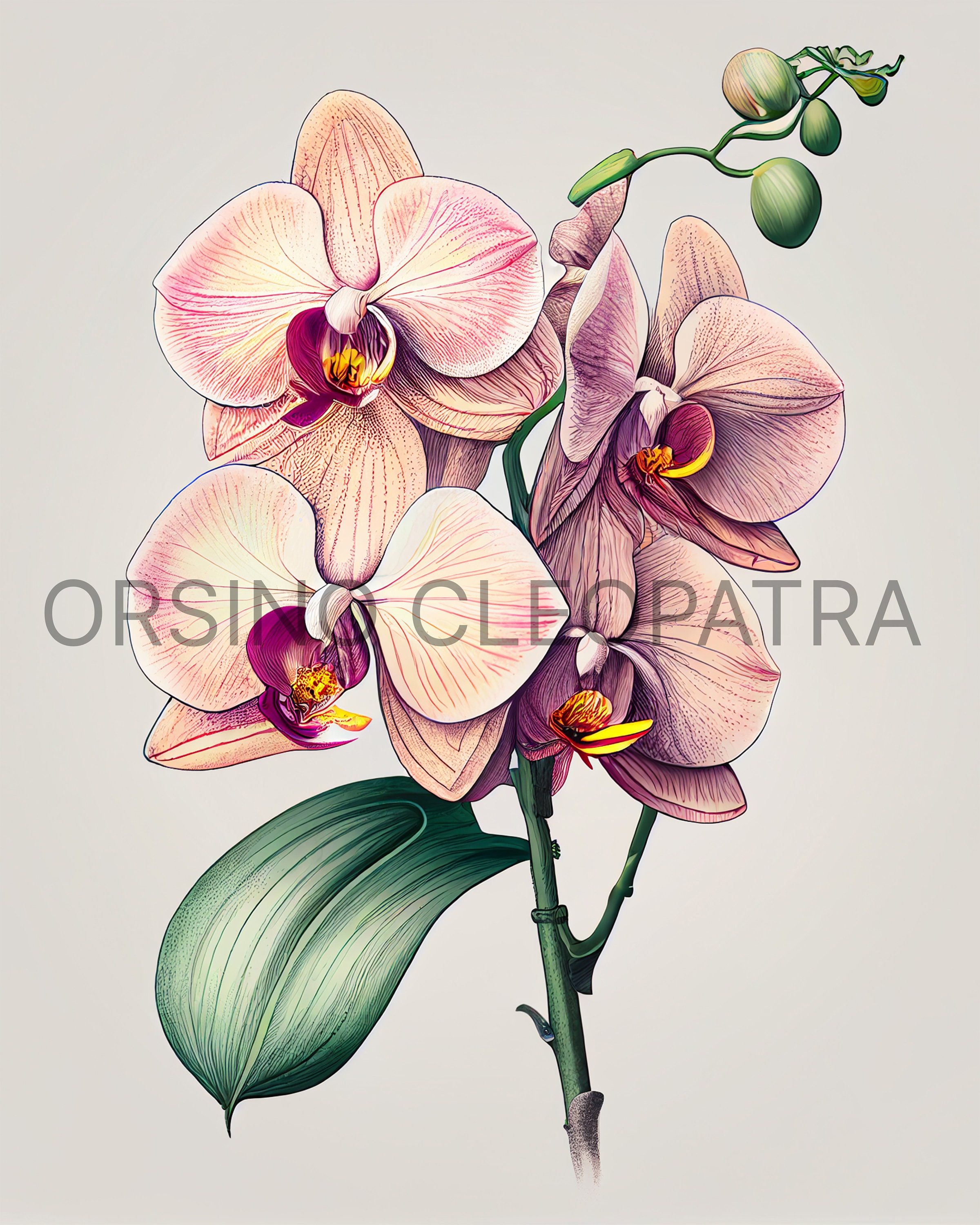 Realistic Orchid Drawing