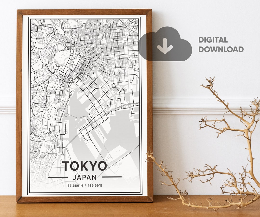 Tokyo Map Print, Tokyo Map Poster, Tokyo Japan City Map Art, Tokyo Wall ...