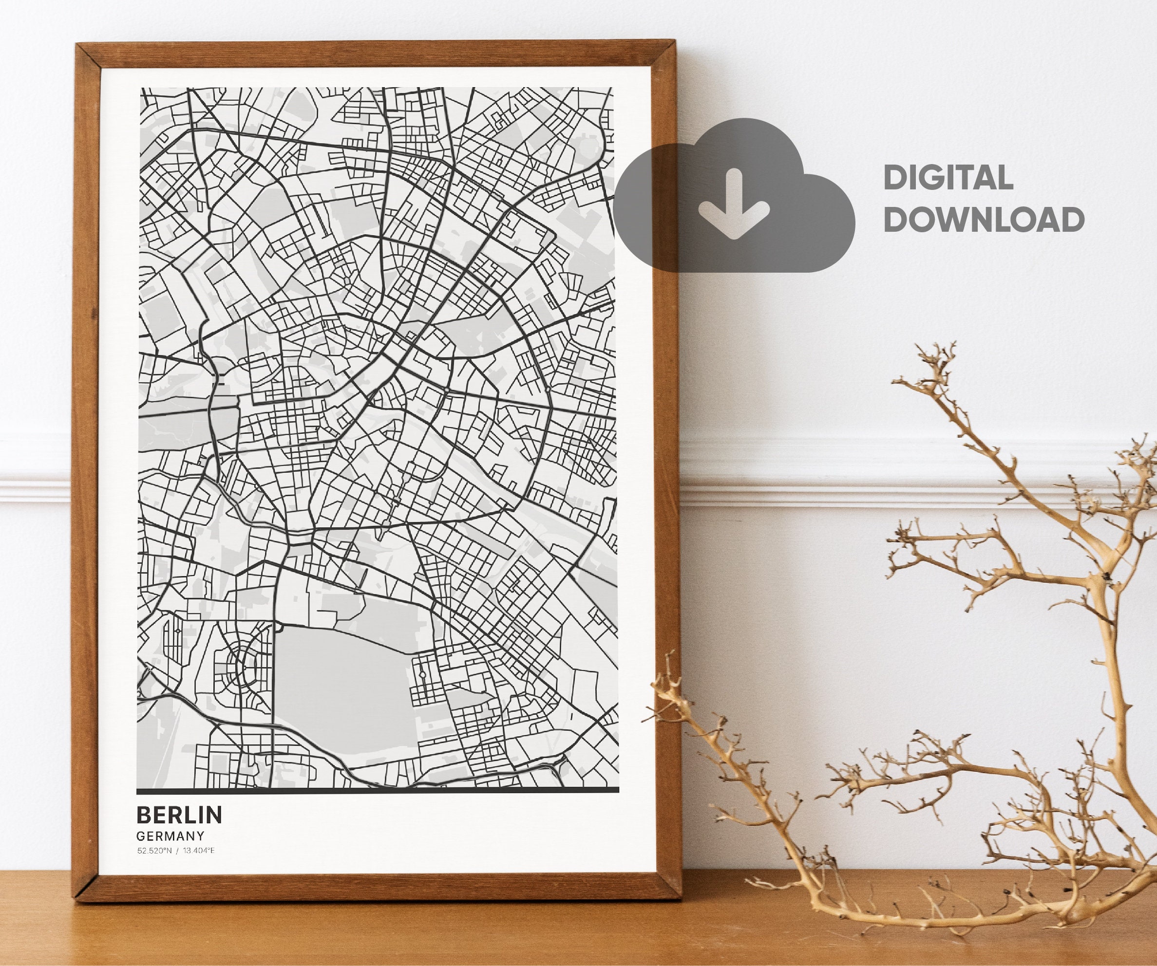 Berlin Map Print, Berlin Map Poster, Berlin Germany City Map Art ...