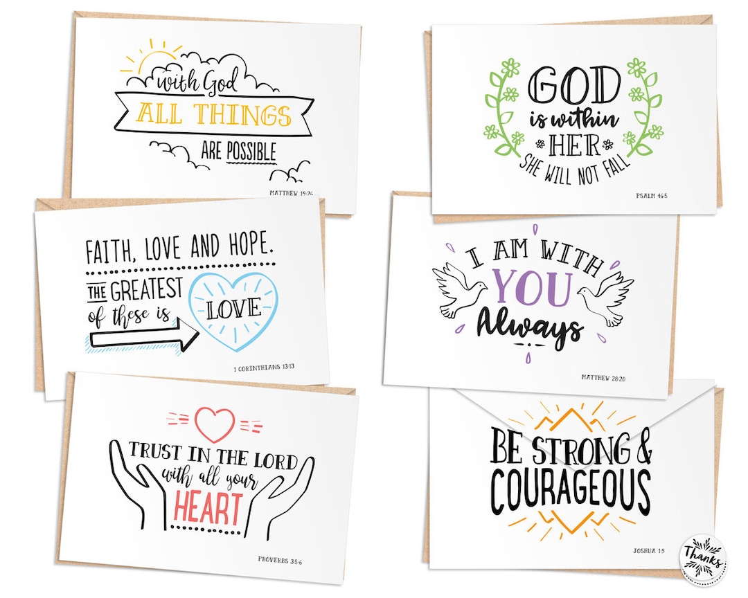 120 Greeting Card Pack - Bible Verse Christian Inspirational Messages ...