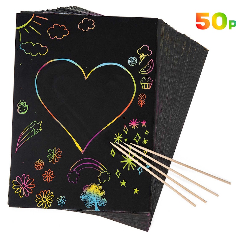 Scratch Art Rainbow Paper - Etsy