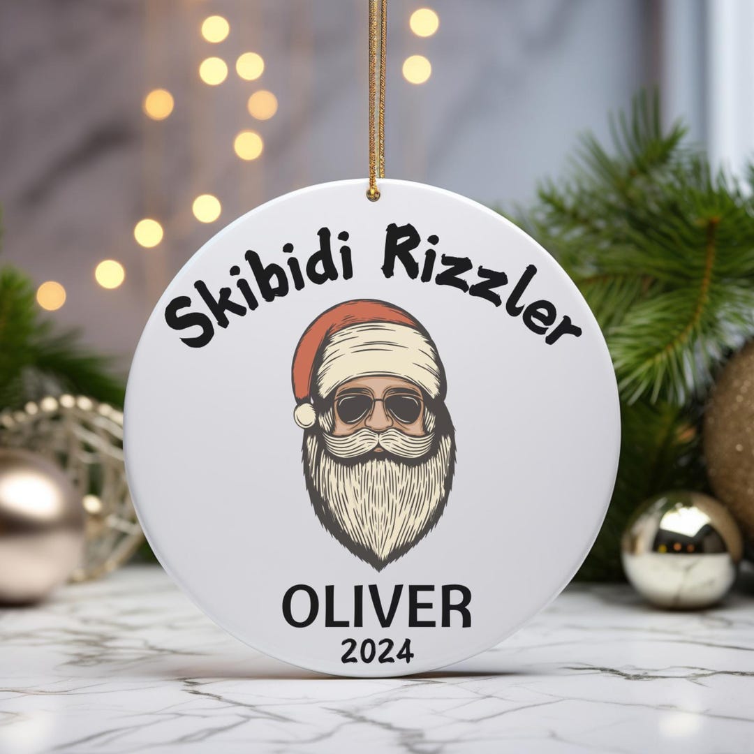 Skibidi Rizzler Custom Teen Meme Christmas Ornament - Gen Alpha, Funny ...