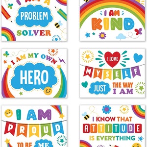 Laminated Classroom and Bulletin Board Decoration Set - 12 Positive ...