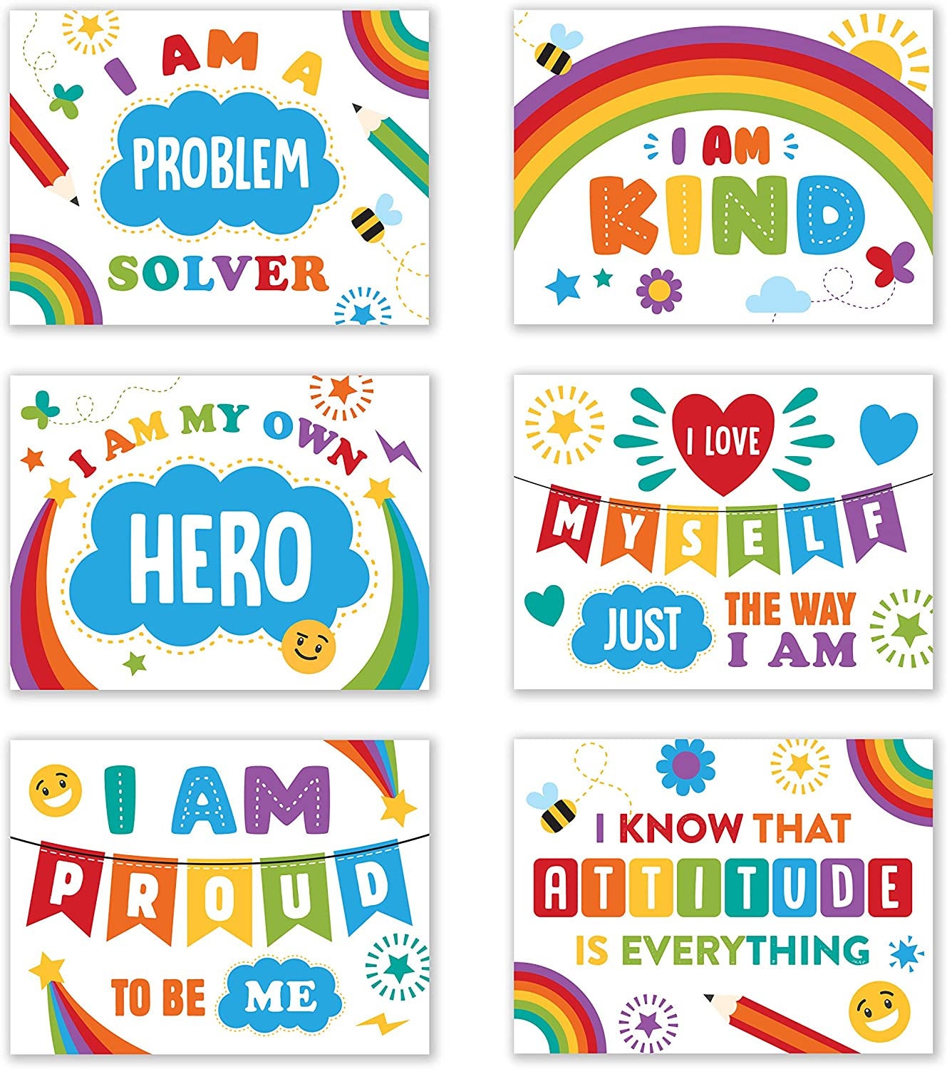 Laminated Classroom and Bulletin Board Decoration Set 12 Positive ...