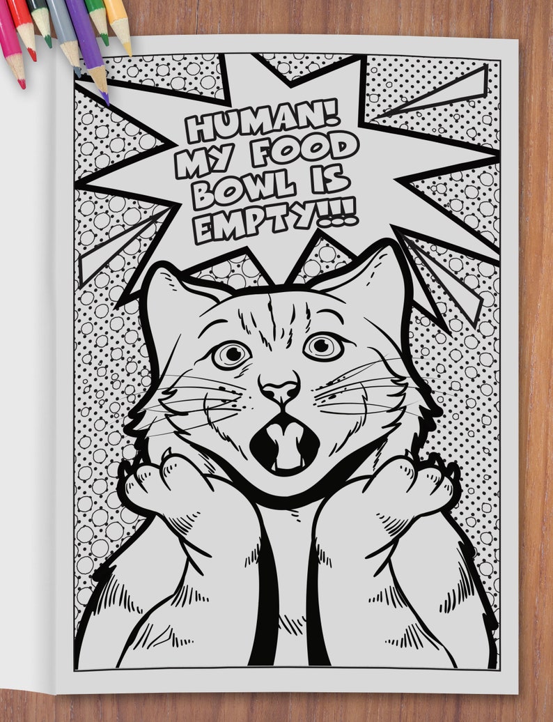 Funny Cat Adult Coloring Book Gift for Cat Lovers Includes - Etsy