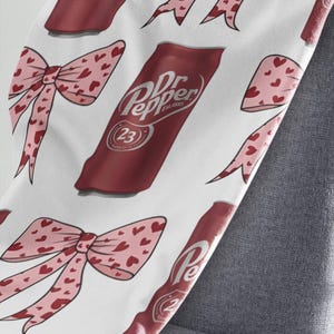 Dr. Pepper Velveteen Microfiber Blanket, Dr. Pepper Coquette Bow Throw ...