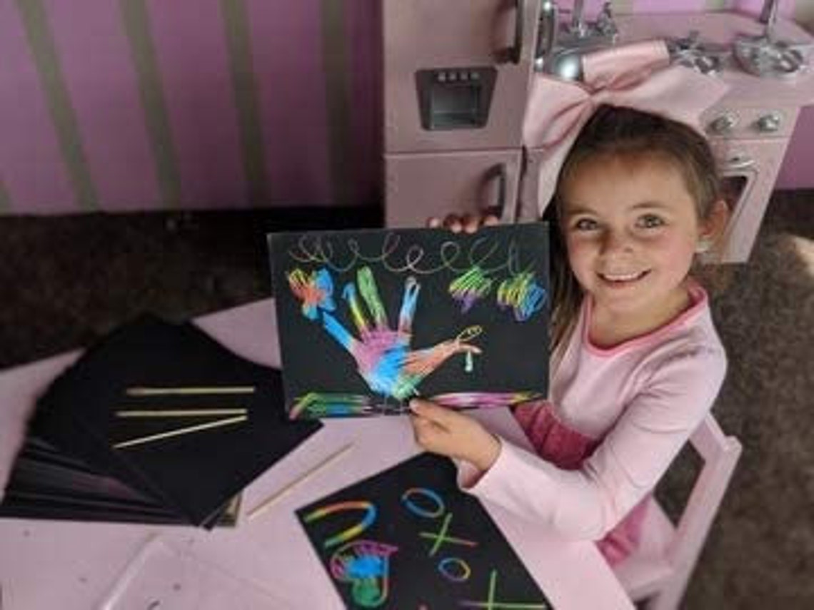 50 Pack Large 8x10 Rainbow Scratch Paper, Magic Scratch Art Paper ...