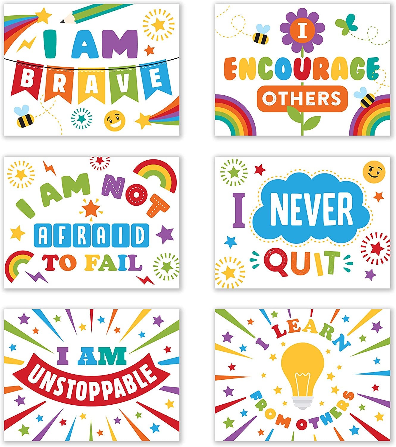Laminated Classroom and Bulletin Board Decoration Set 12 Positive ...