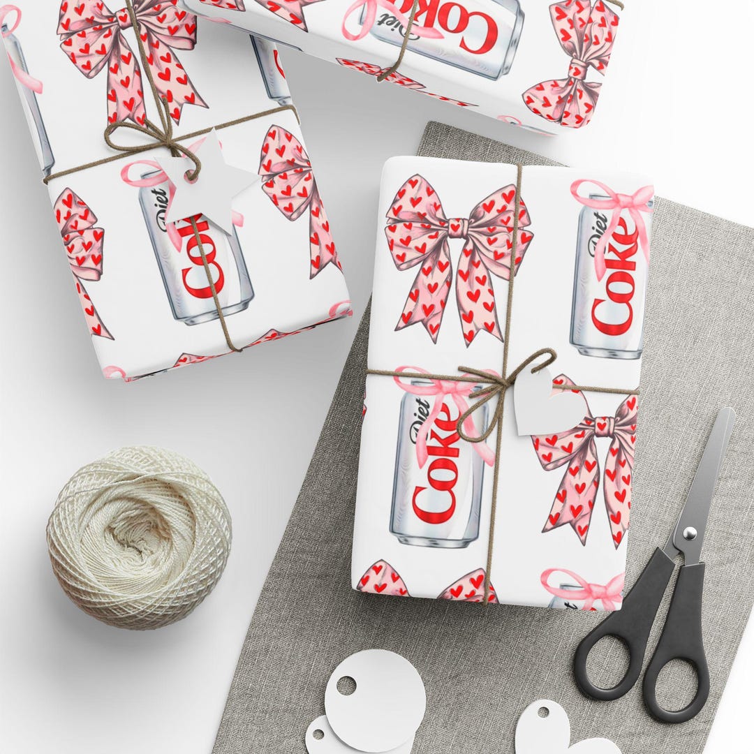 Diet Coke Wrapping Paper, Diet Coke Gift Wrap, Diet Coke Gifts, Diet ...