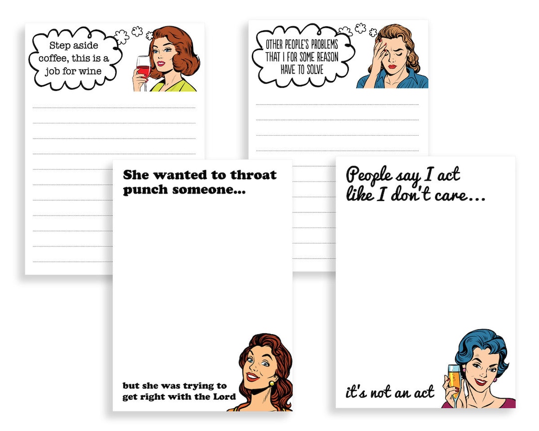 4 Pack Funny Notepads for Women, Funny Gift for Co-workers or Friends ...