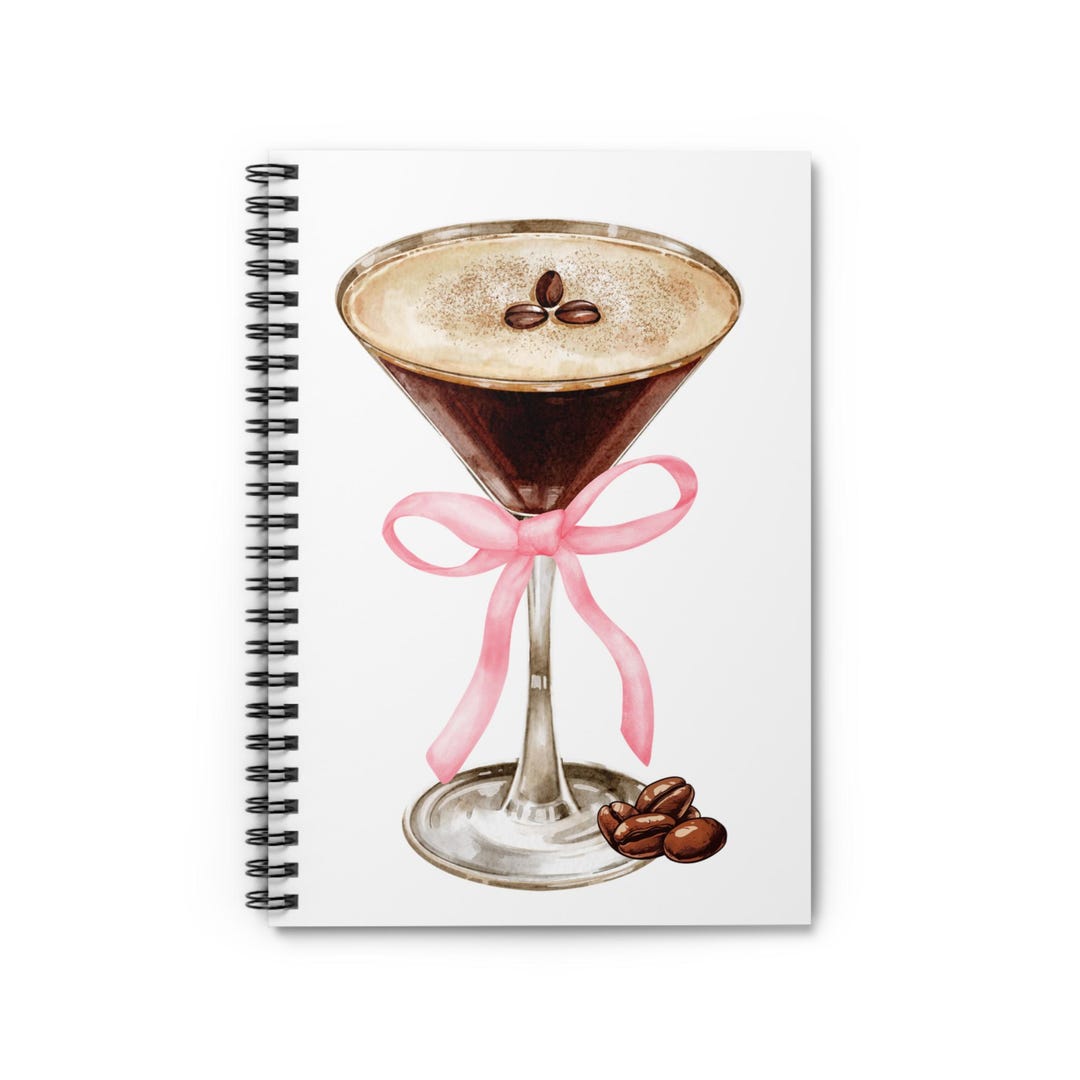 Espresso Martini Journal, Spiral Notebook, Coquette Notepad for Women ...
