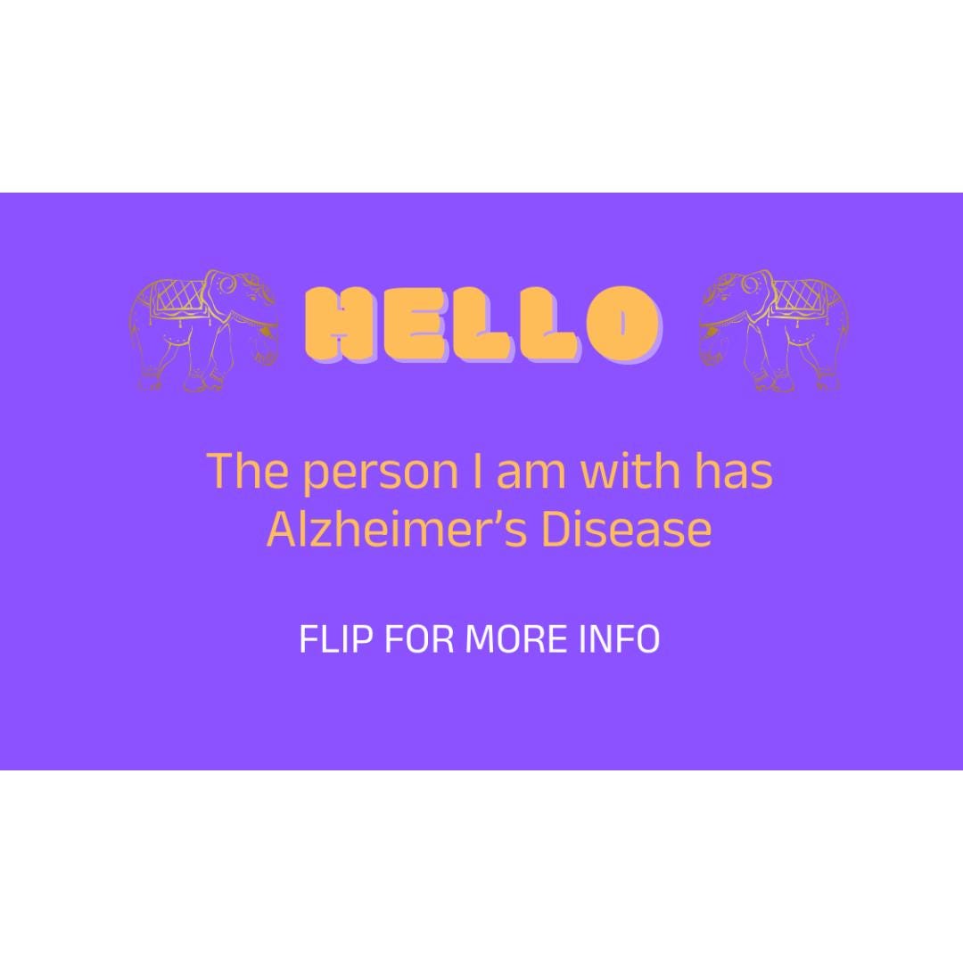 Courtesy Cards for Alzheimer's Disease and Dementia: Purple Elephant - Etsy