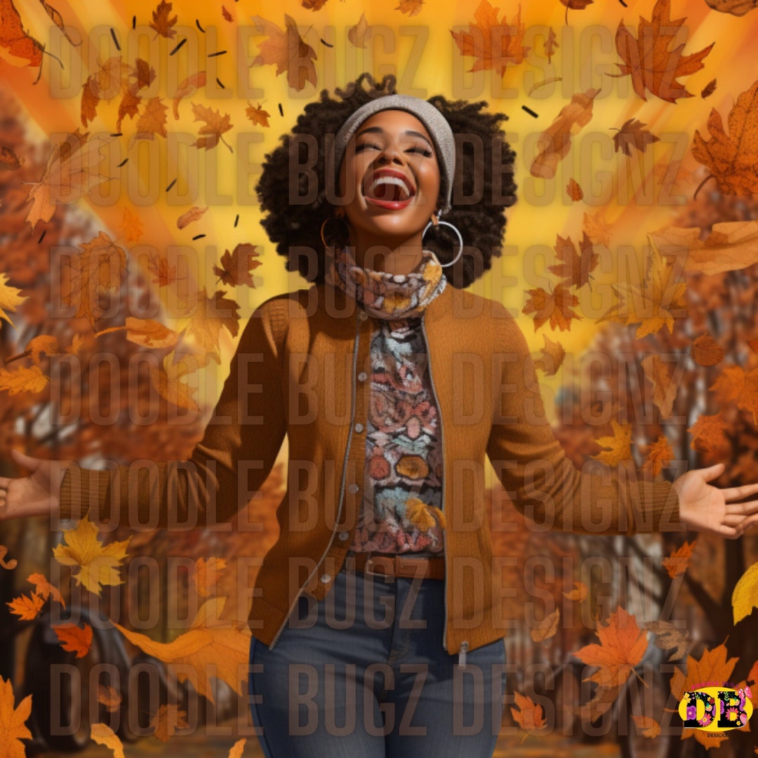 Fall Girl Melanin Queen College Black Woman PNG Afro Fashion - Etsy