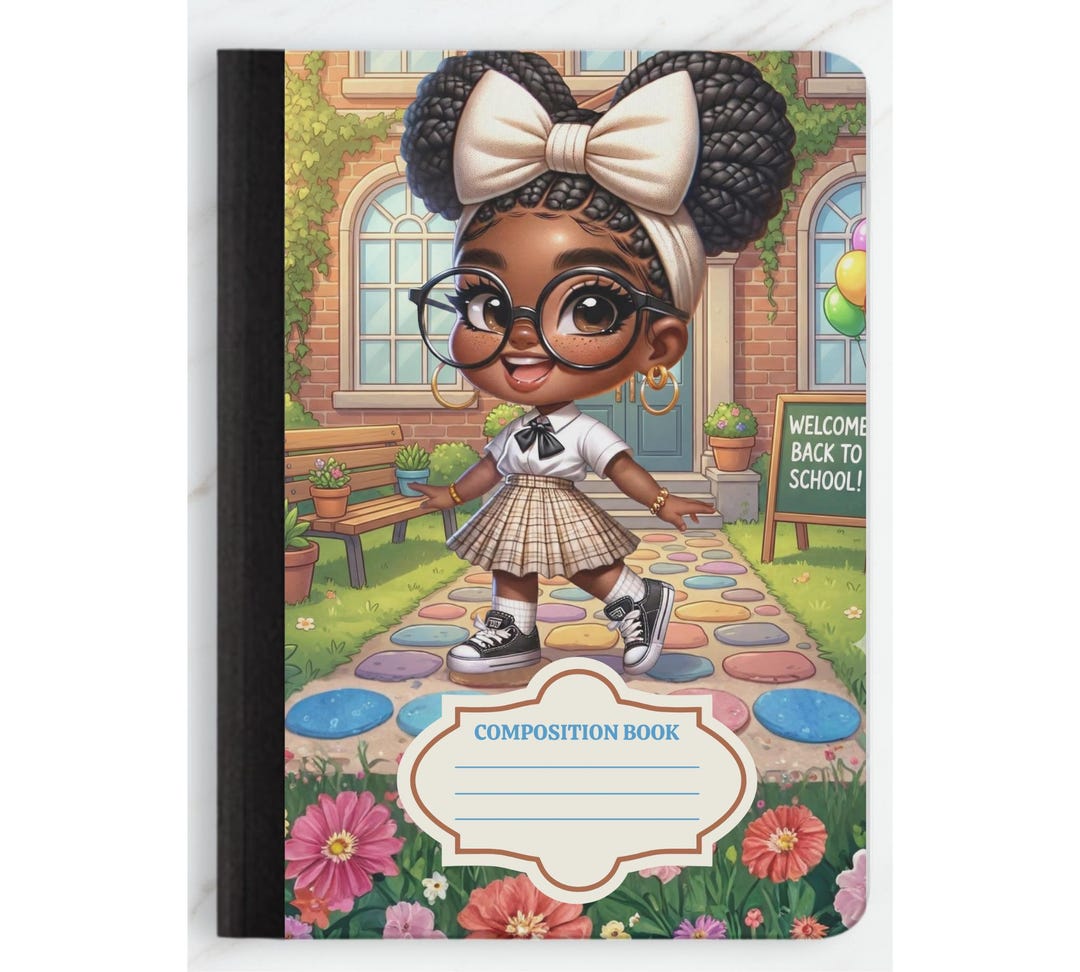 Back to School Girl Composition Notebook Cover | 7x10 PNG Download ...