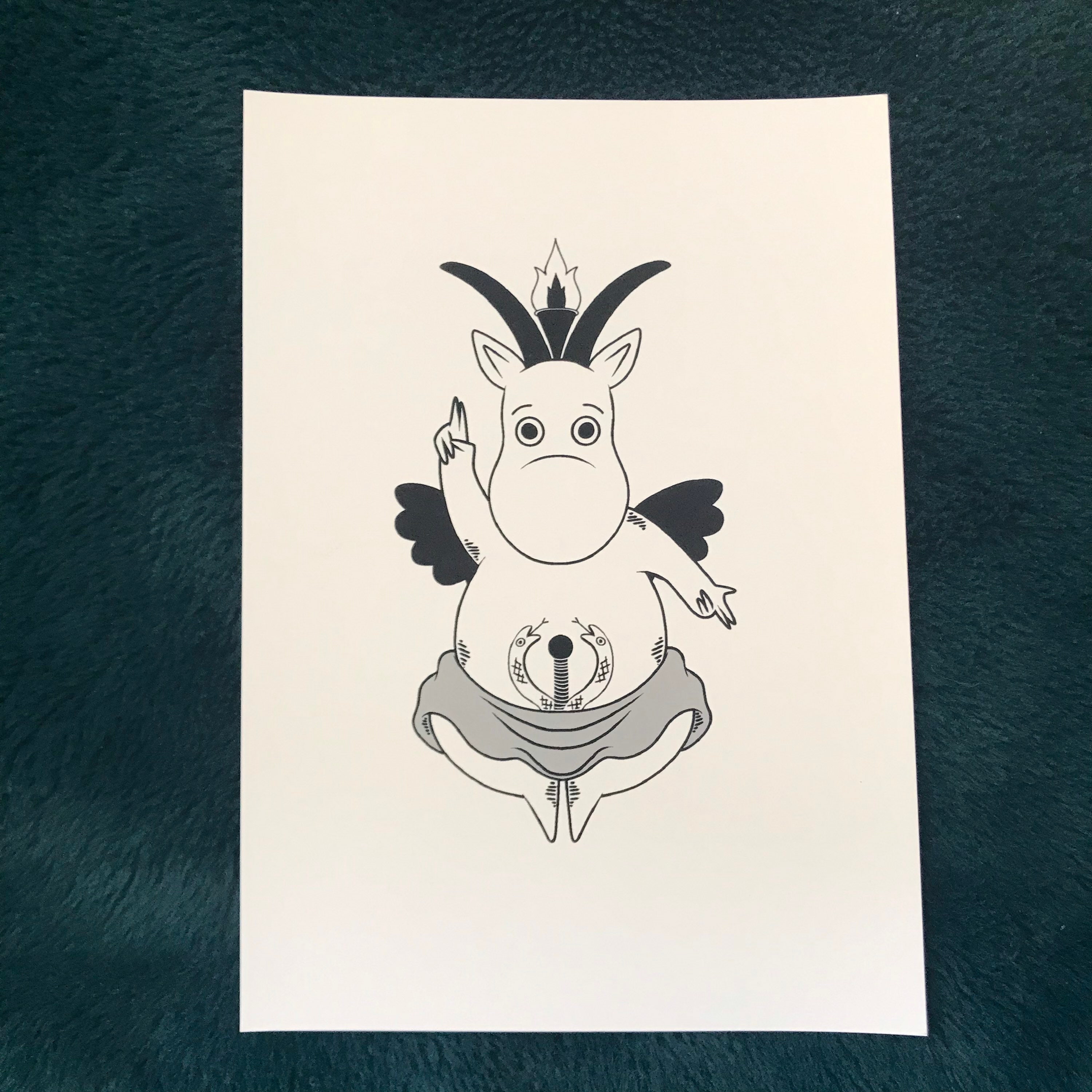 Baphoomin A5 Satanism Moomin Fanart Occult Gothic - Etsy